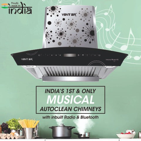 Ventair Musical Auto Clean Chimneys - With inbuilt Radio & Bluetooth